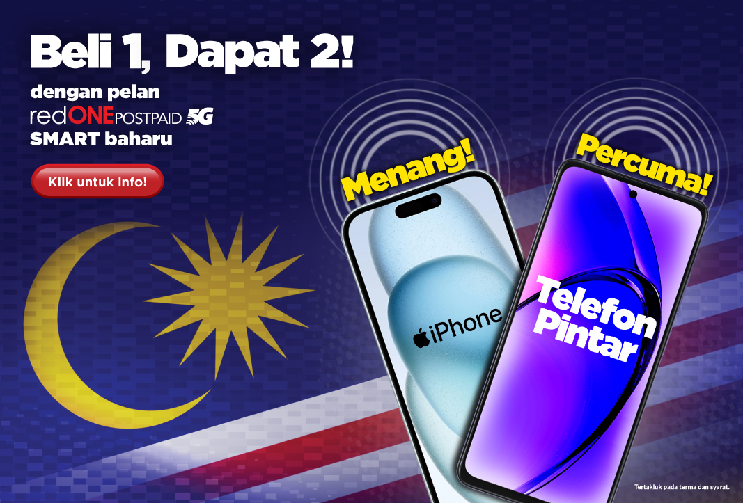 2 Telefon PERCUMA dengan redONE Postpaid 5G SMART baharu sempena Merdeka! – Manisfm
